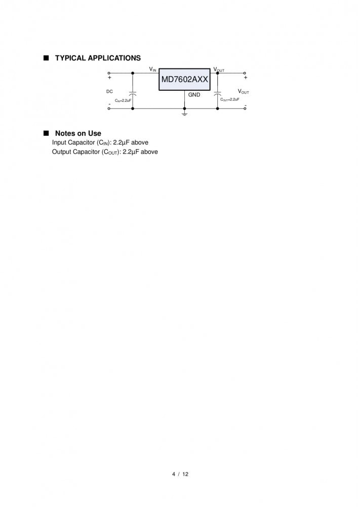 MD7602 series datasheet page 4