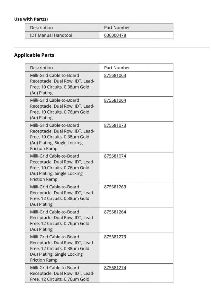 Tooling specification preview, page 3