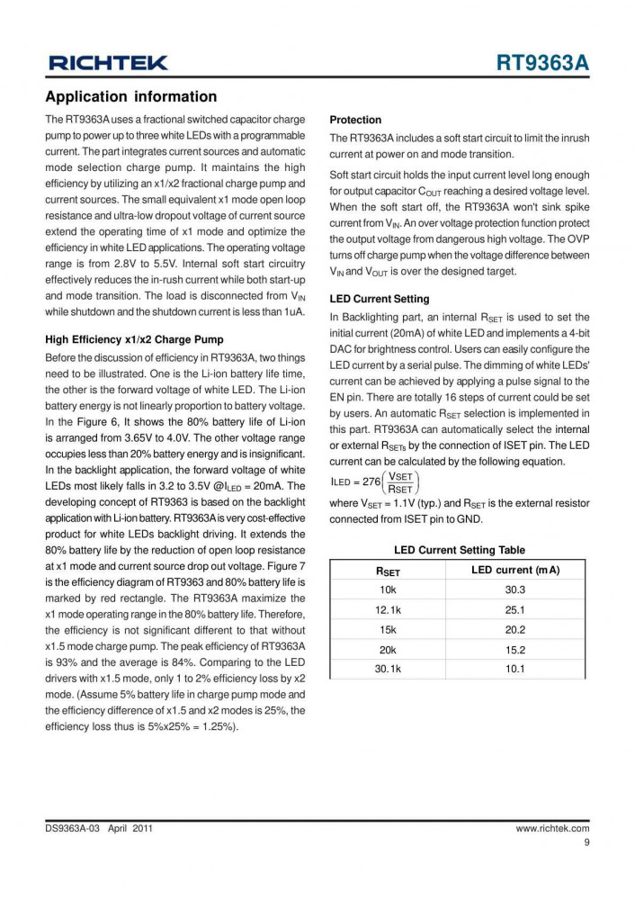 RT9363A datasheet page 9