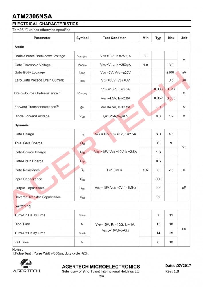 ATM2306NSA datasheet page 2