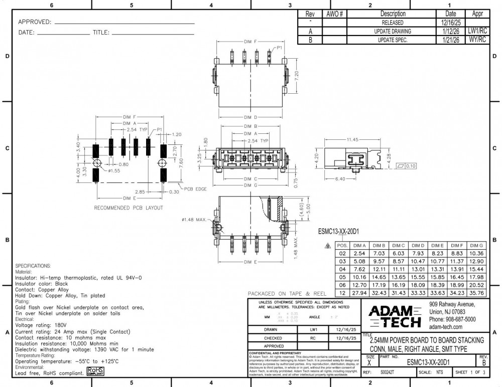 ADAM TECH ESMC13-XX-20D1 drawing page 1