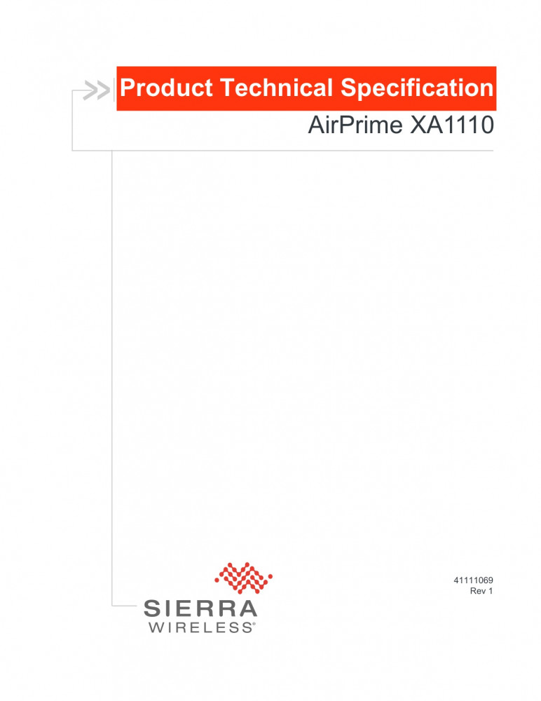 XA1110 technical document page 1