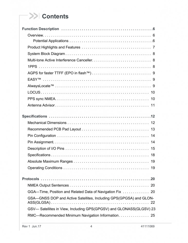 XA1110 technical document page 4