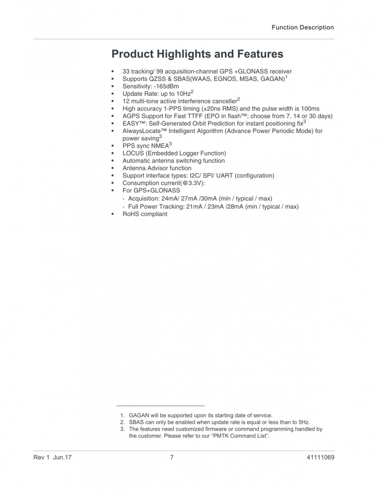 XA1110 technical document page 7