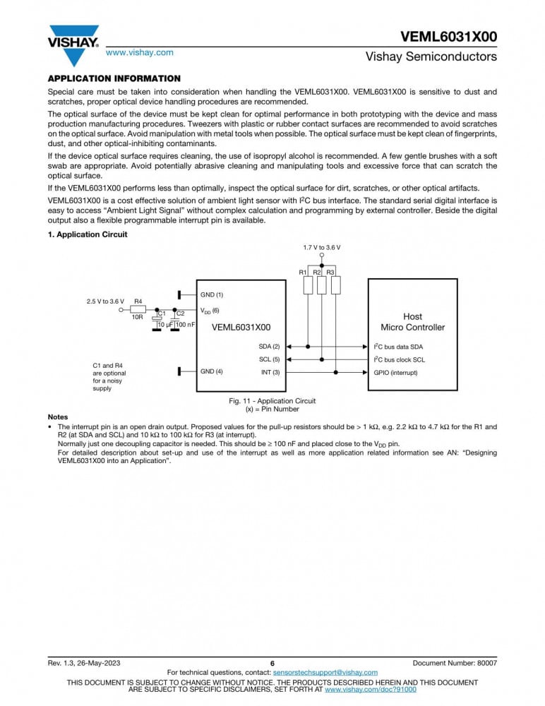 VEML6031X00 datasheet page 6