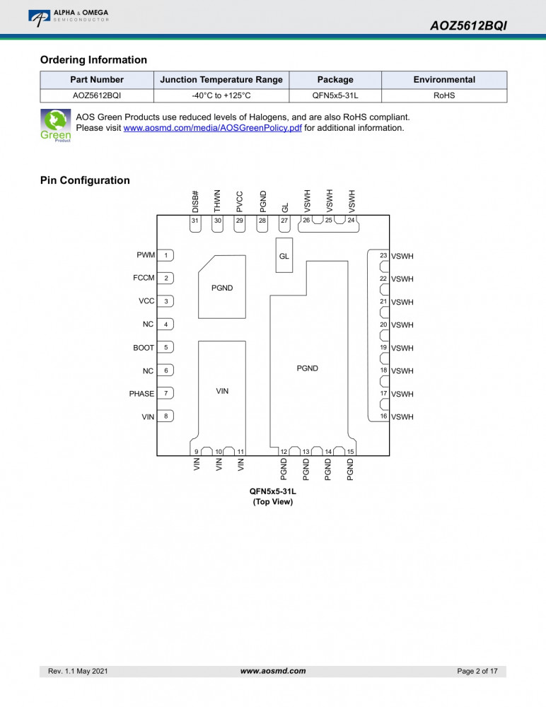 AOZ5612BQI datasheet page 2