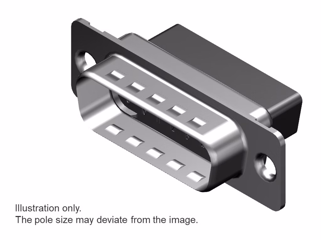 FCT Mixed Layout D-Sub Housing, Male, Tin-plated Shell, Non-Magnetic, 5 Circuits Unloaded, Green Insulator