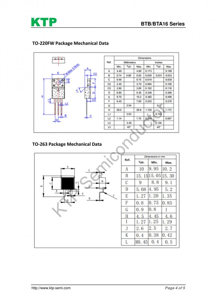 BTB16-800BW(KTP) datasheet page 4