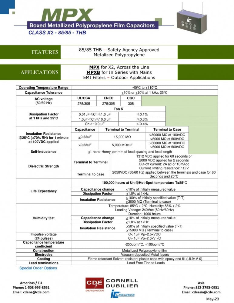 MPX series datasheet page 1