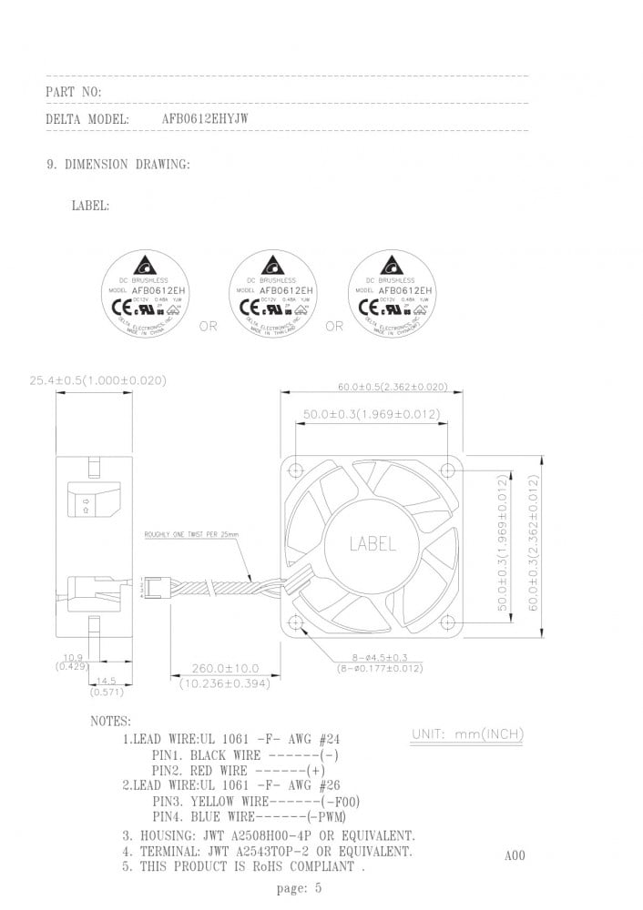 AFB0612EHYJW specification page 7