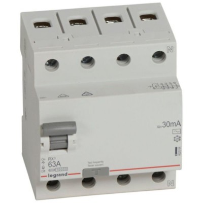 RCD LR - 4P 400V~ - 63A - 30mA - AC type RCCB RX³ DIN rail mounted for sale