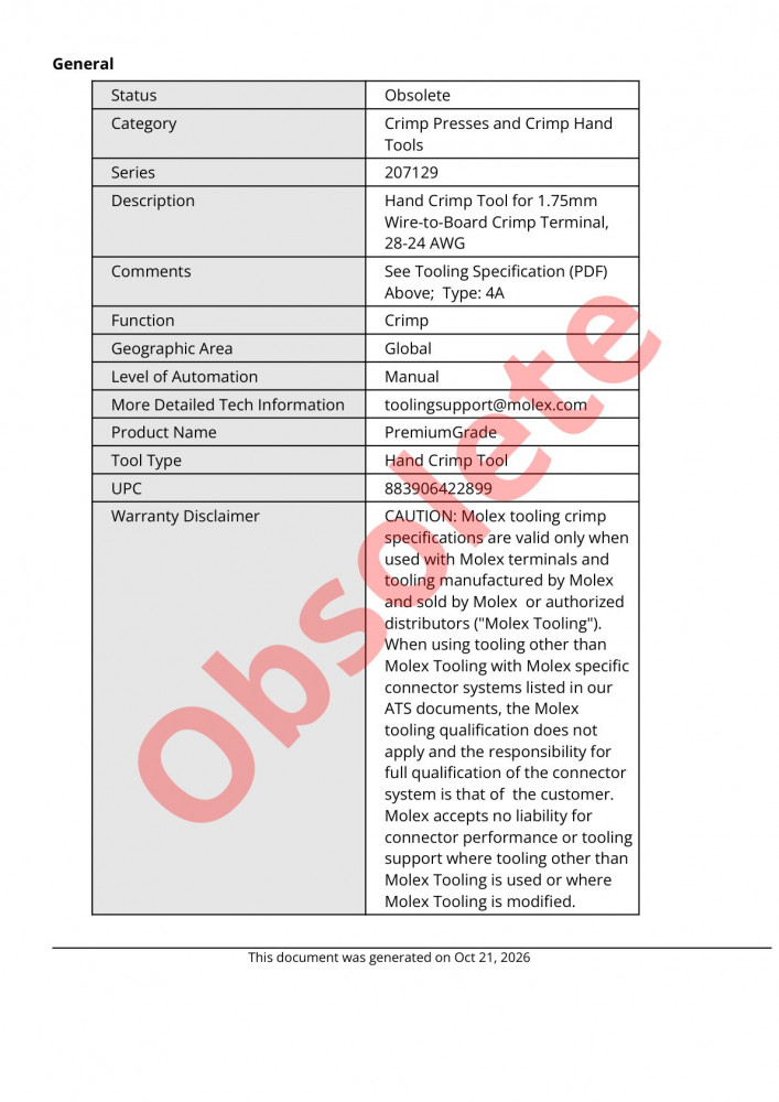 Document page 2 for MOLEX 638194500 tooling