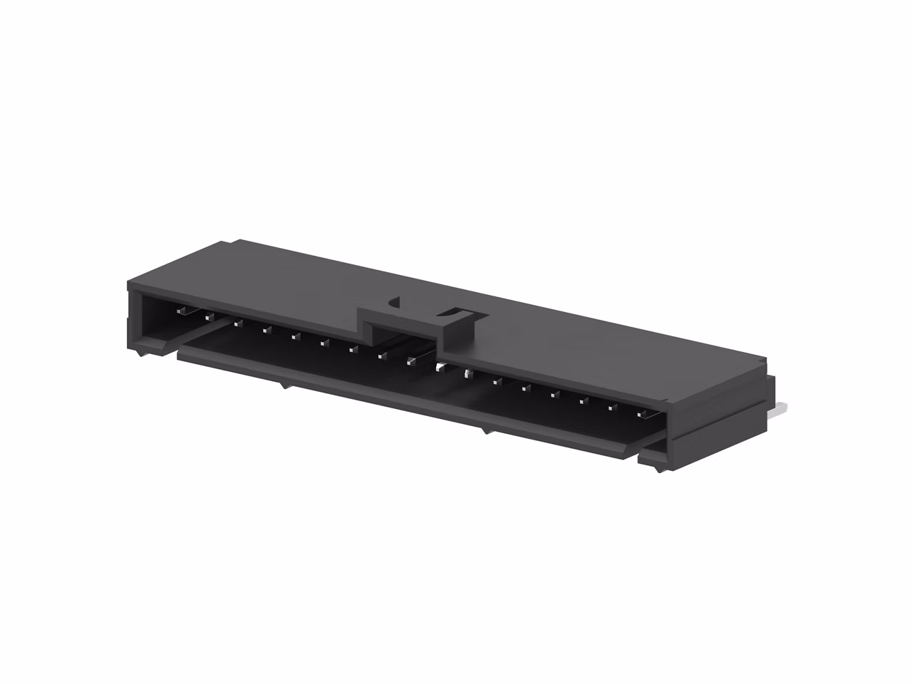 2.54mm Pitch SL Header, Single Row, Right-Angle, LCP, Shrouded, Surface Mount, Matte Tin (Sn) Plating, 19 Circuits