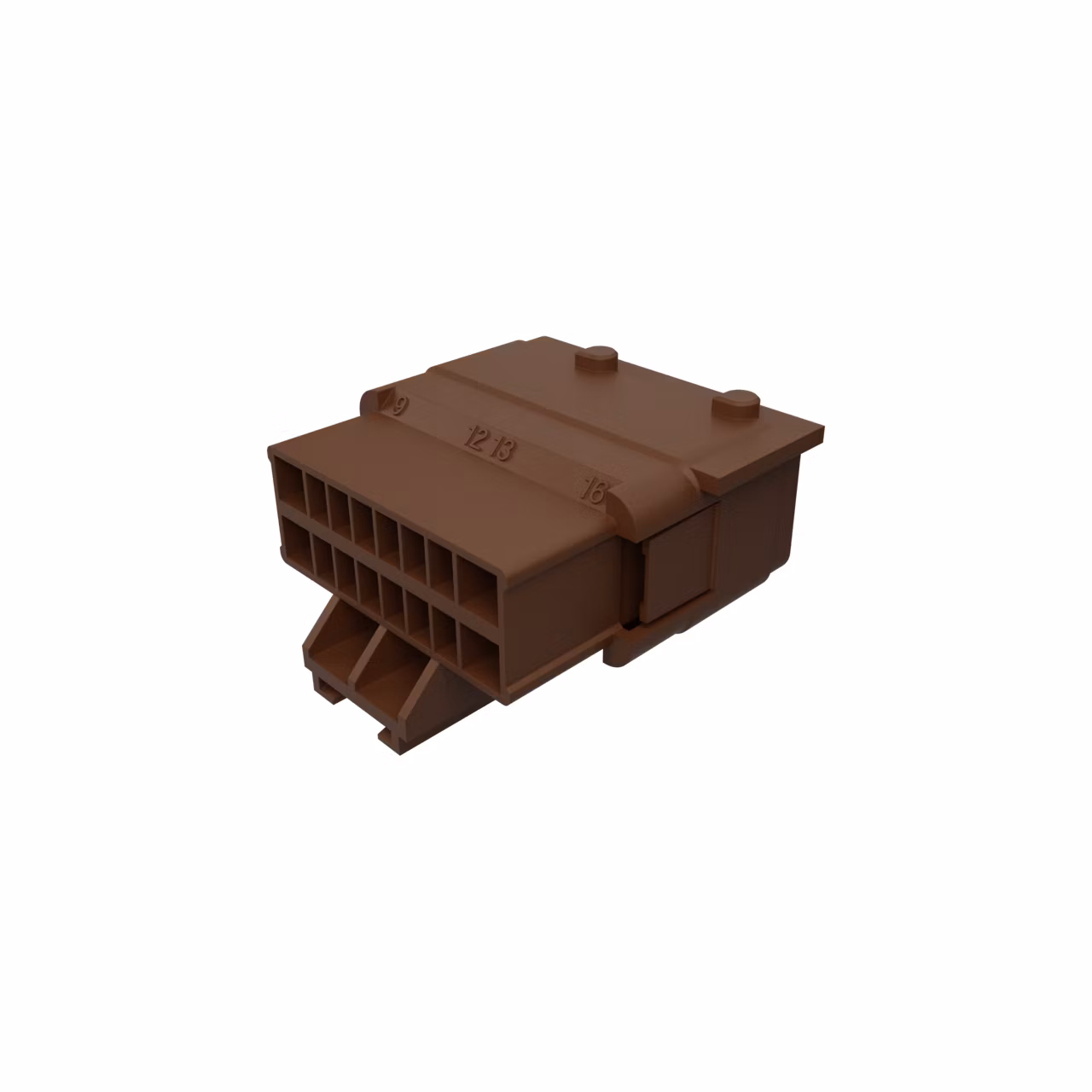 3.33mm / 6.00mm Pitch Hybrid Male Inline Housing, Dual Row, 16 Circuits,  Brown for sale