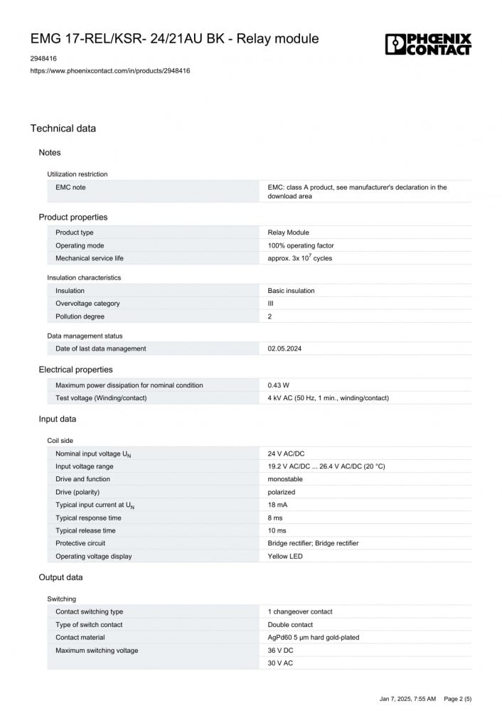 Phoenix Contact 2948416 document page 2