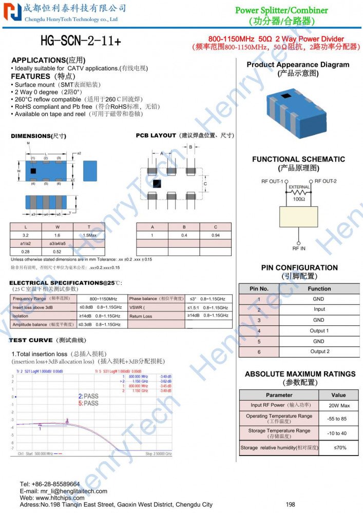 HG-SCN-2-11+ datasheet page 1