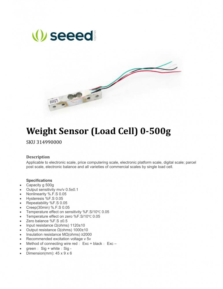 314990000 load cell document image, page 1