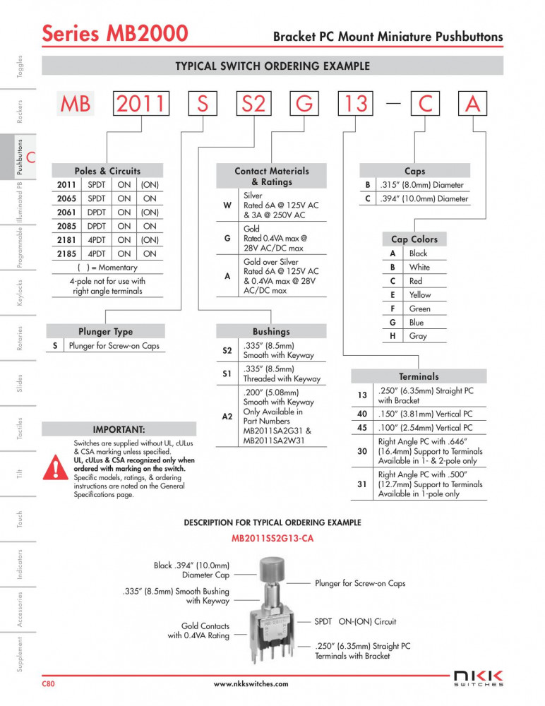 NKK Switches MB-series datasheet page 9