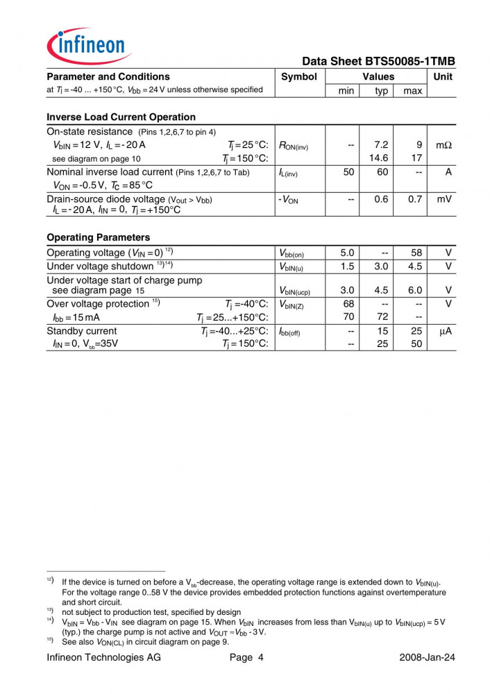 BTS50085-1TMB datasheet page 4