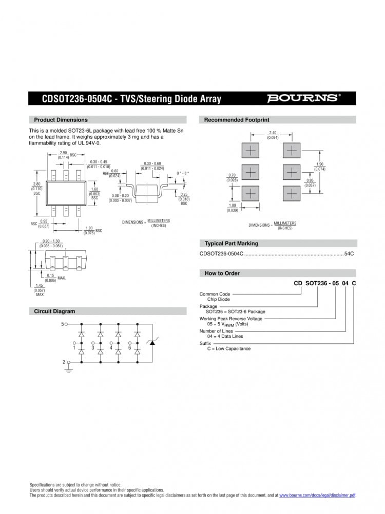 CDSOT236-0504C datasheet page 2