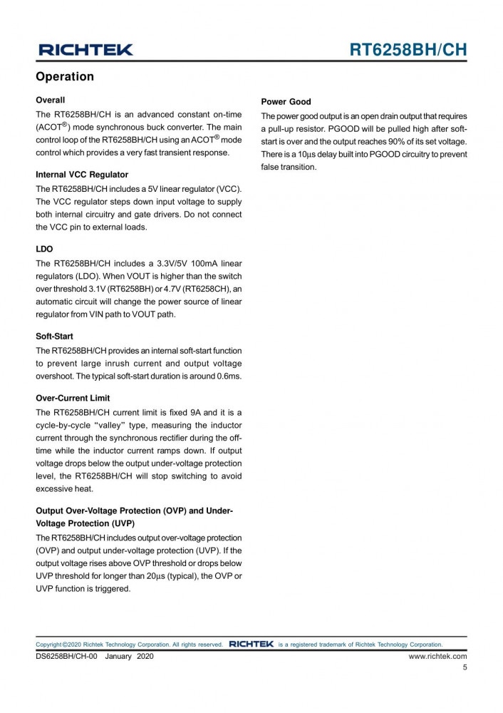 RT6258 datasheet page 5