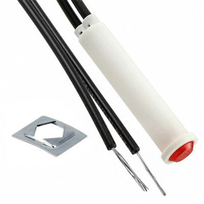 Neon Panel Mount Indicator White .310″ Small Dome 125V Wire Leads