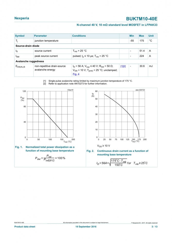 BUK7M10-40EX datasheet page 3