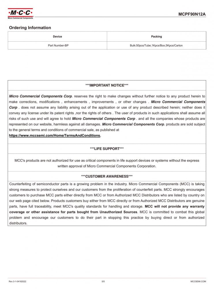 MCPF90N12A-BP datasheet page 5