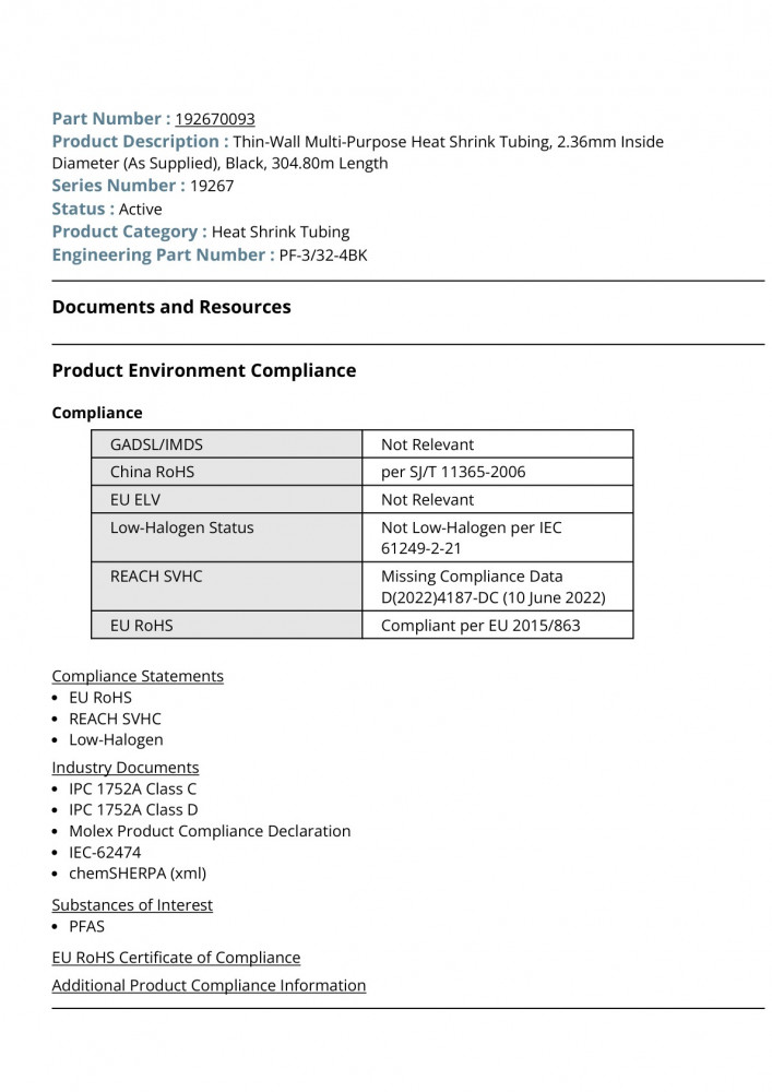 MOLEX product document image, page 1