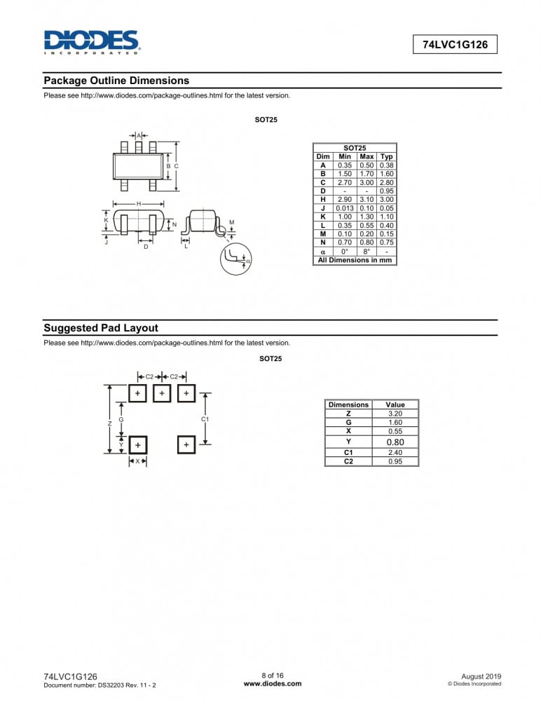 74LVC1G126W5-7 datasheet page 8