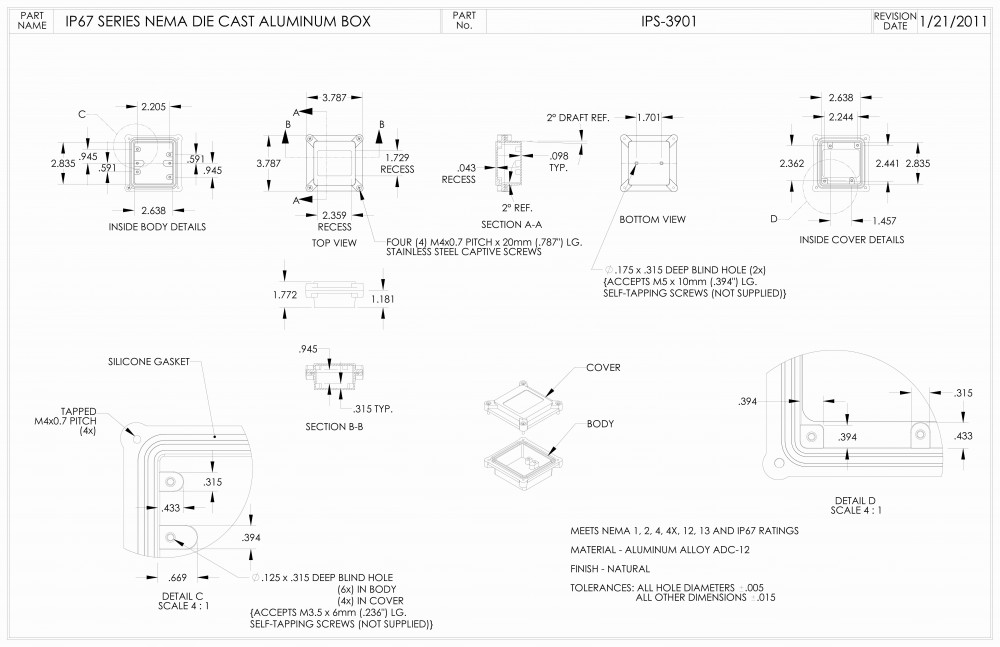 IPS-3901 product drawing preview