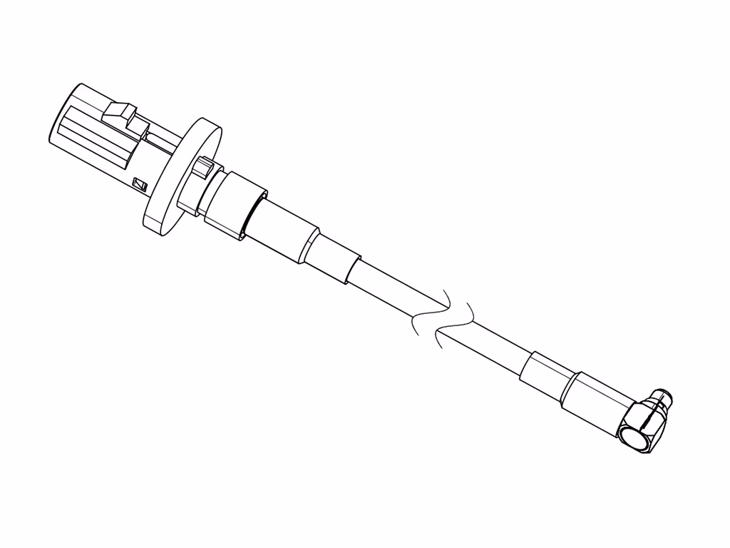 FAKRA Straight Jack Code F-to-MMCX Right-Angle Plug, RG-174 Cable, 203.20mm Length, 50 Ohms for sale