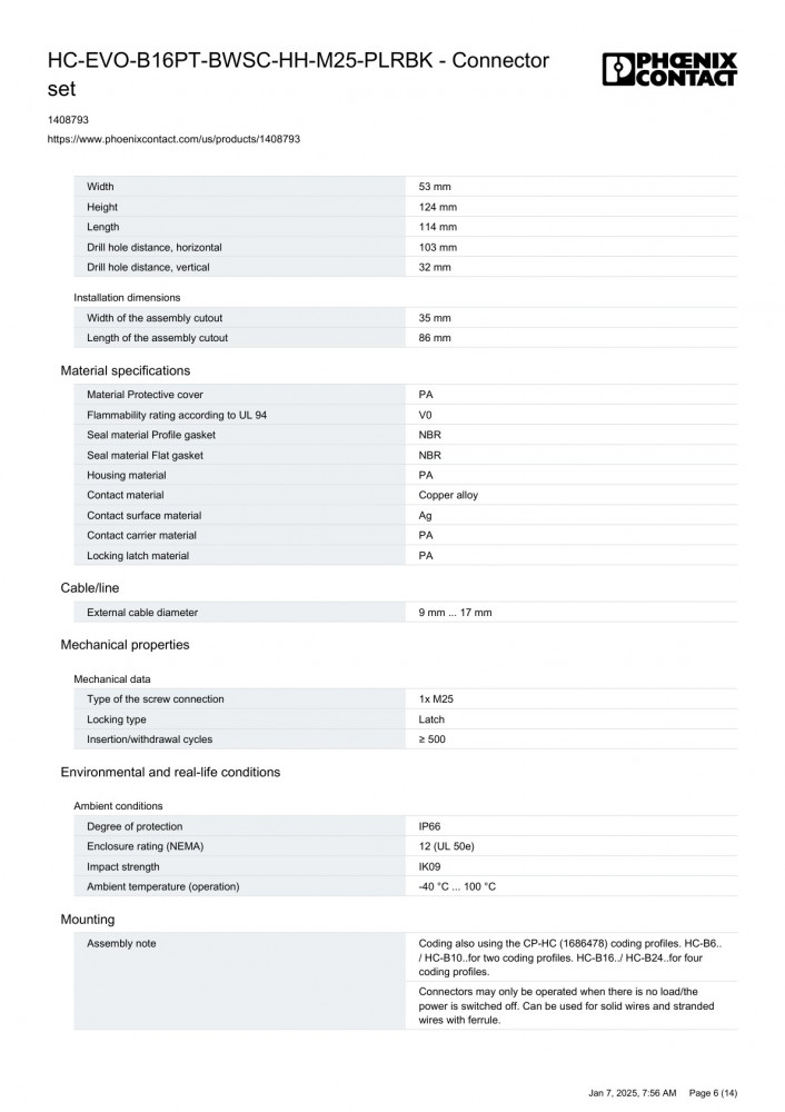 Phoenix Contact 1408793 technical document page 6