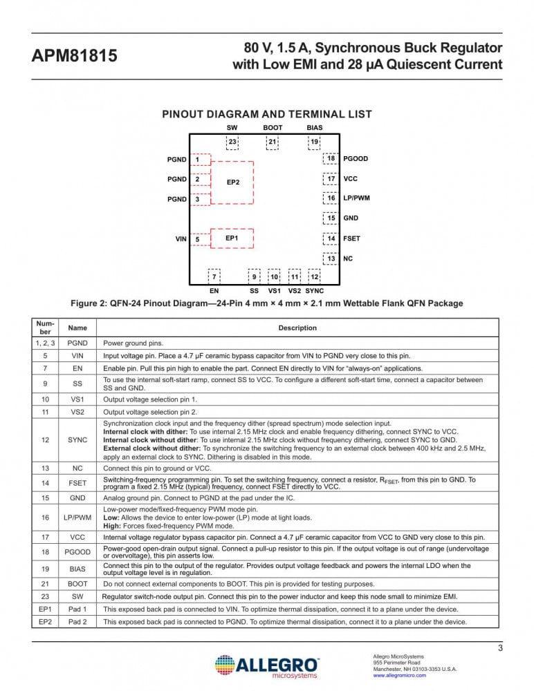 APM81815 datasheet page 3
