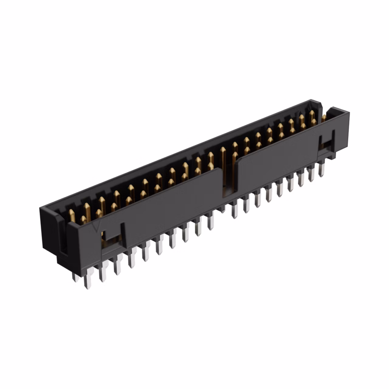 2.00mm Pitch, Milli-Grid PCB Header, Dual Row, Vertical, Through Hole, Shrouded, 10 Circuits, Circuit 9 Voided, 0.38µm Gold (Au) Plating, 2.50mm Tail Length, Dual Side Slots, Center Polarization, Tube