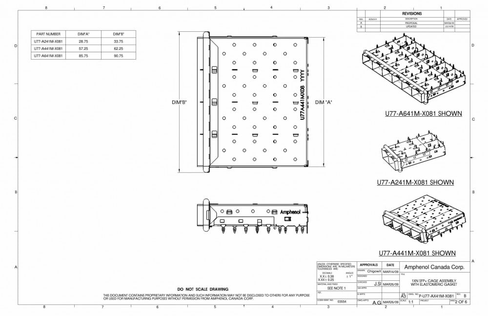 Amphenol U77-A441M-2081 technical drawing sheet 2