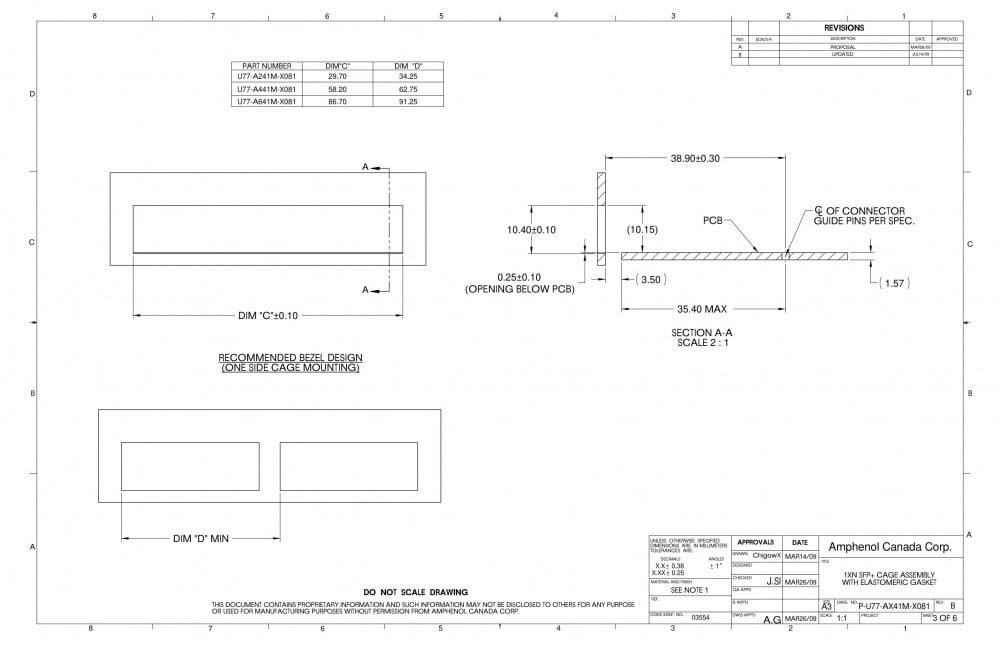 Amphenol U77-A441M-2081 technical drawing sheet 3