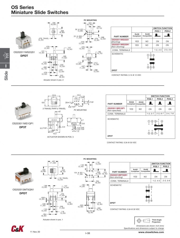 C&K OS Series datasheet page 2