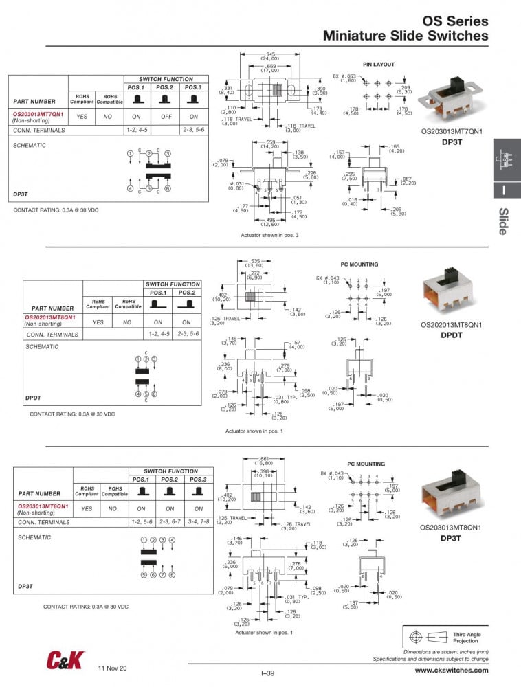 C&K OS Series datasheet page 3