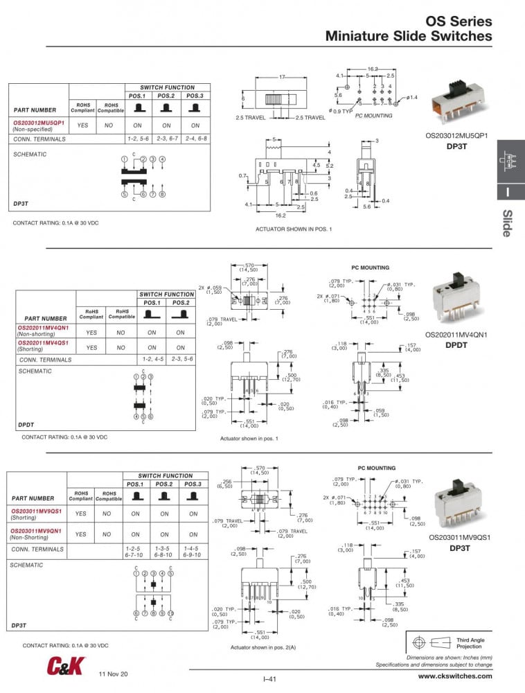C&K OS Series datasheet page 5