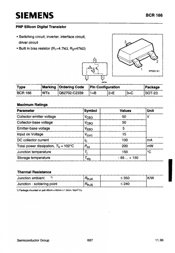 BCR166 device overview and package information