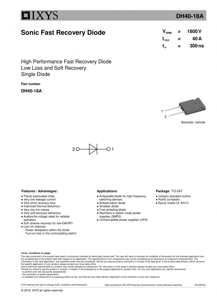 DH40-18A datasheet page 1