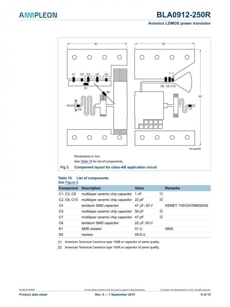 BLA0912-250R datasheet page 6