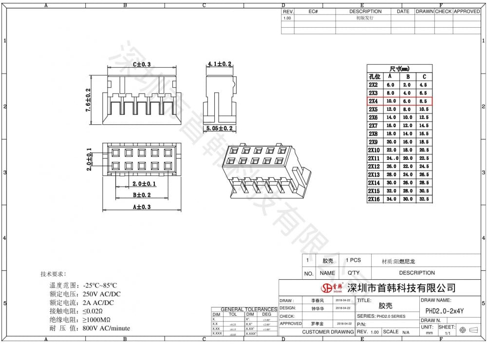 PHD2.0-2x4Y specification page 1