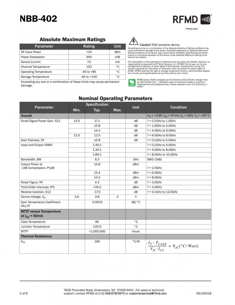 NBB-402-T1 technical document page 2