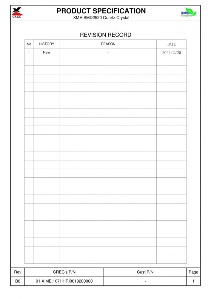 CREC product specification page 2