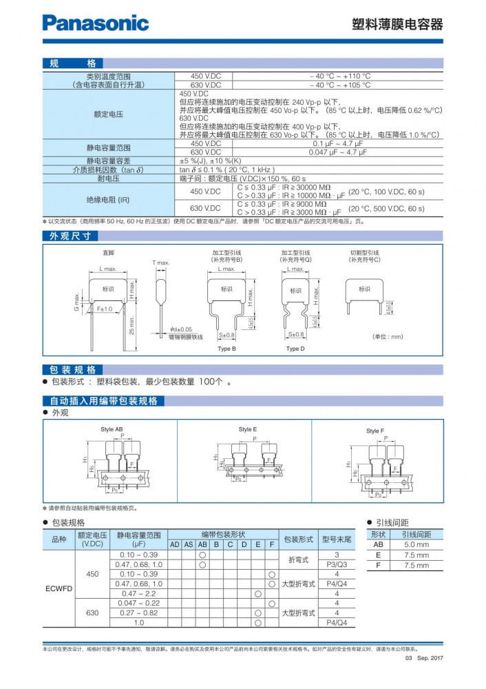 Panasonic ECWFD series document page 2