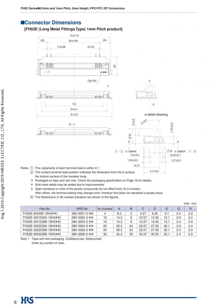 HRS FH52 series datasheet page 6