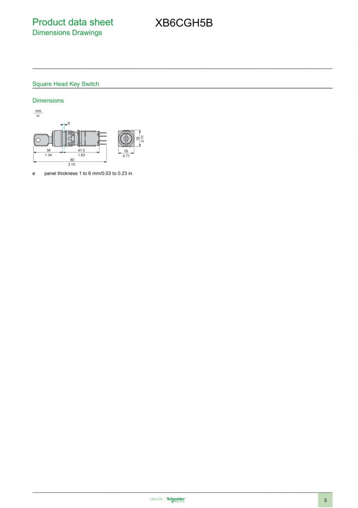 XB6CGH5B technical document page 3
