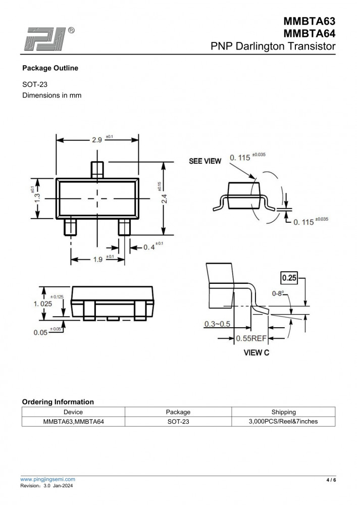 MMBTA64 product document, page 4